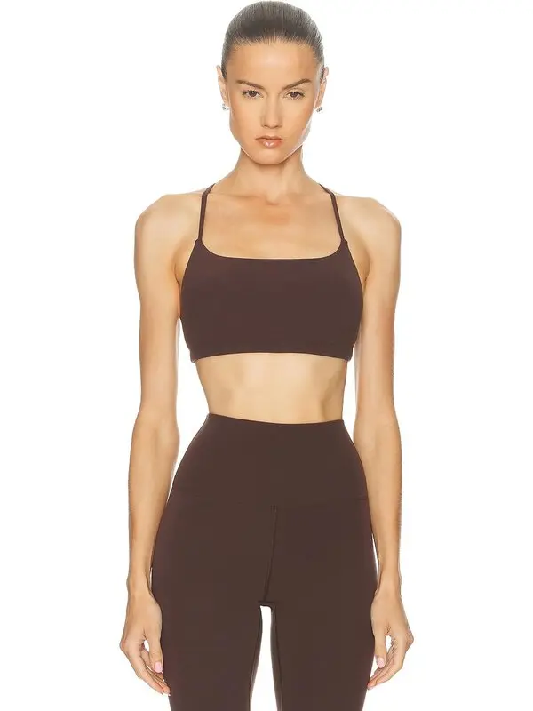 Year Of Ours Studio Racer Bralette In Chocolate - Dark Oak