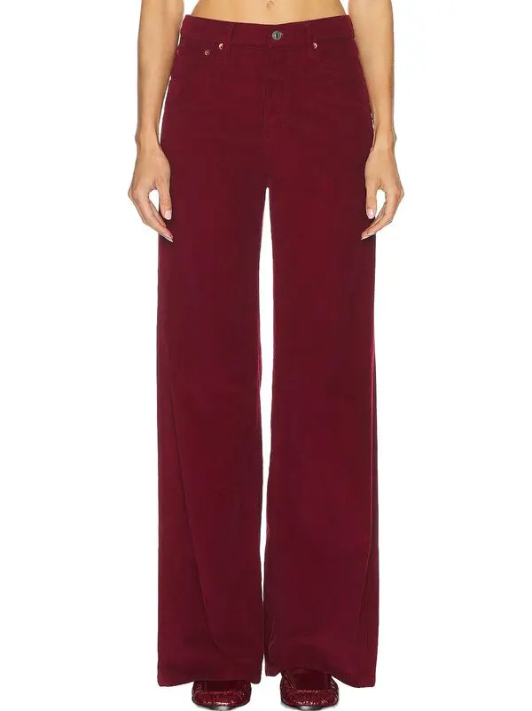 RE/DONE High Rise Wide Leg Jeans - Beet Cord