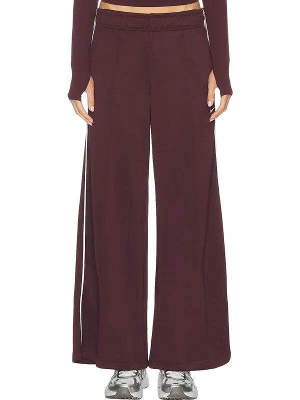 Nike Wide Leg Track Pant - Burgundy Crush & Sail