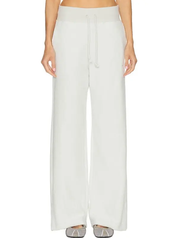 Nike High Waisted Wide Leg Cozy Fleece Pant - Light Bone & Sail