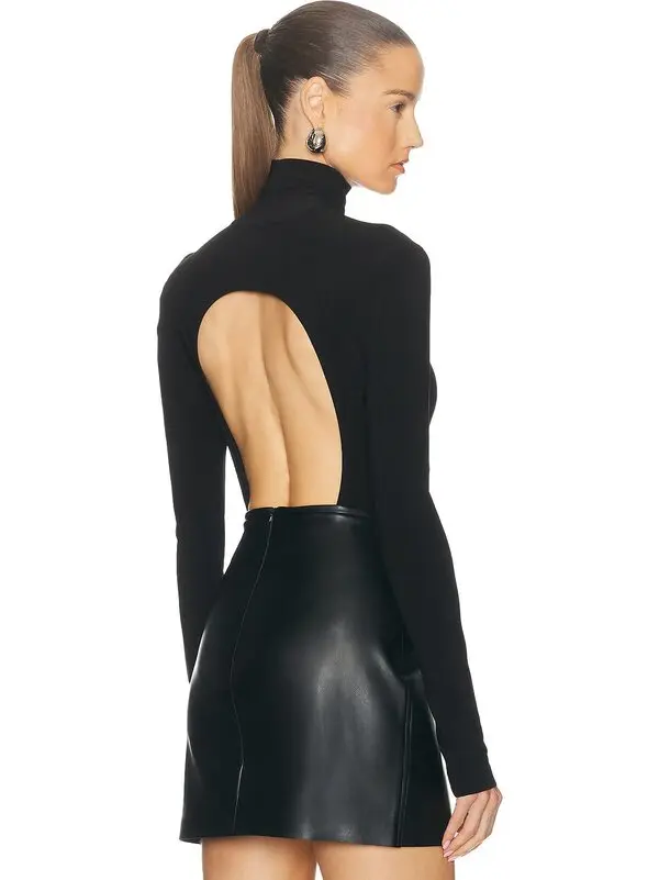 Norma Kamali Long Sleeve Turtleneck Bodysuit - Black