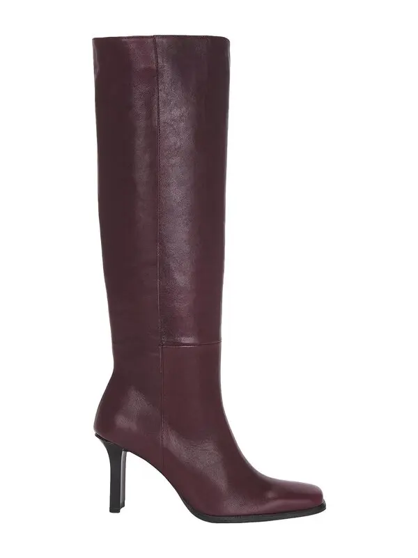 Staud Hendrix Leather Boots - Syrah