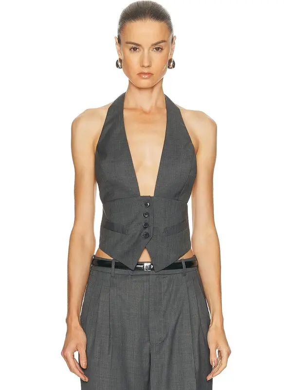 Ronny Kobo Alesis Halterneck Vest - Dark Grey