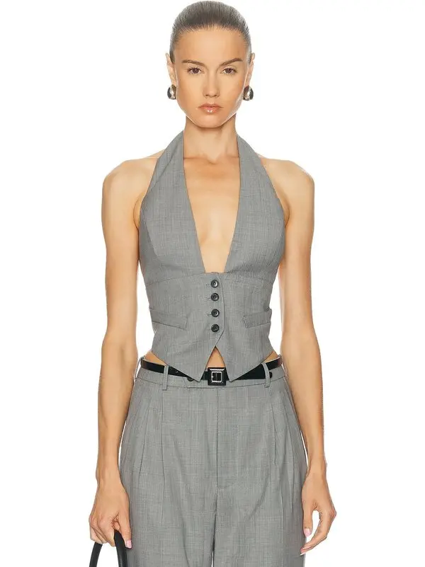 Ronny Kobo Alesis Halterneck Vest - Light Charcoal