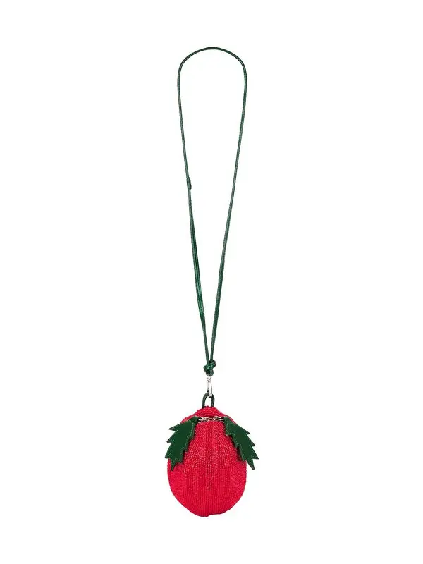 Staud Campari Beaded Bag - Tomato