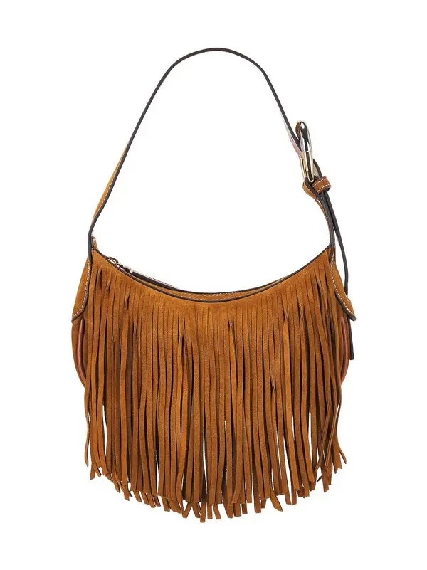 Staud Owen Shoulder Bag - Tan Fringe
