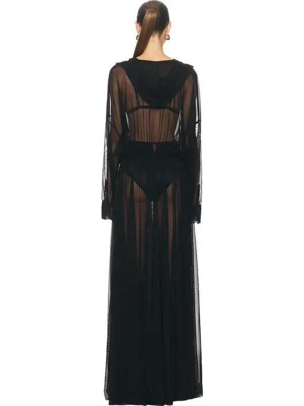 Norma Kamali Hooded Oversized Flared Gown - Black