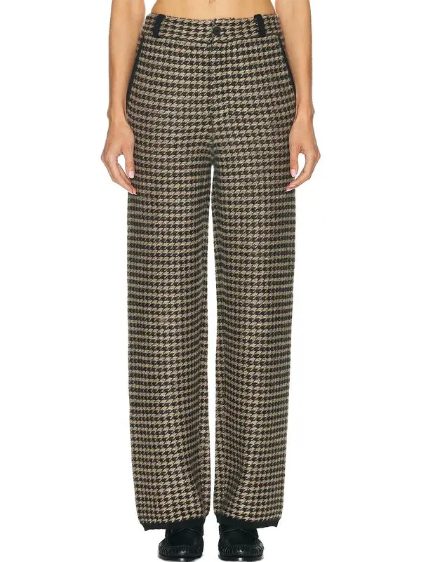 Guest In Residence Houndstooth Tailored Trousers - Black & Dune