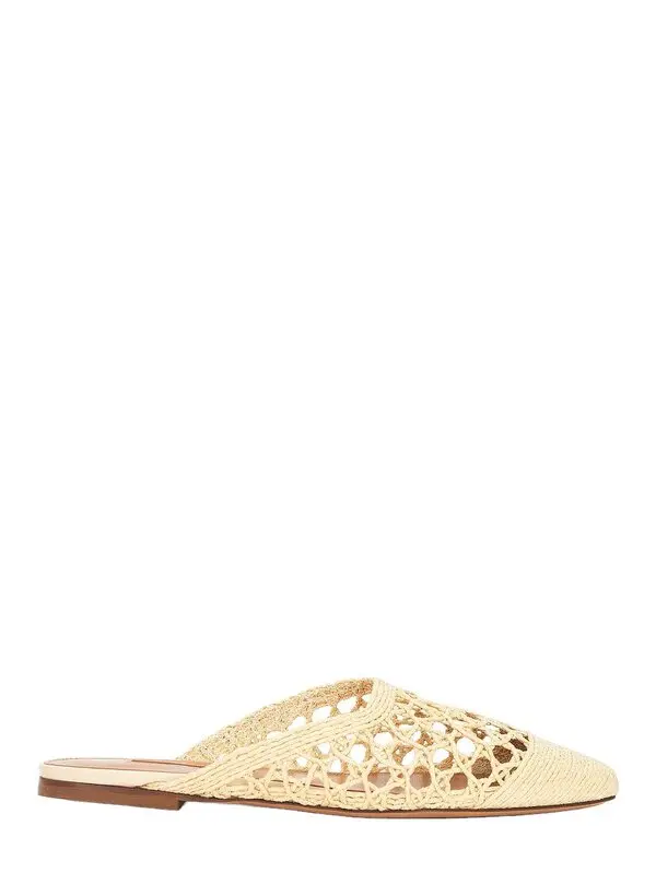 EMME PARSONS Flat Mule - Natural Woven Raffia