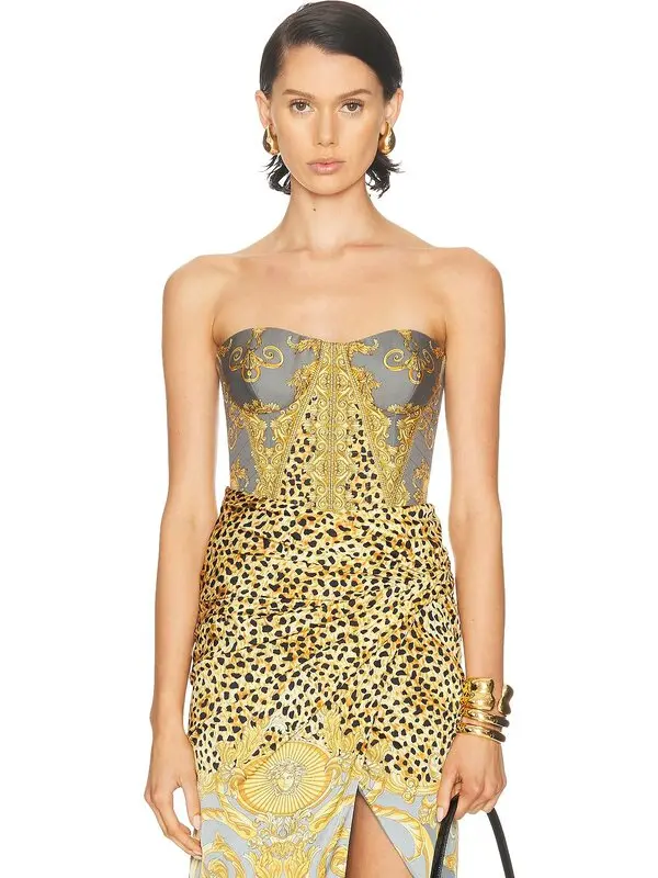 Versace Strapless Bodysuit - Cheetah & Elephant Grey