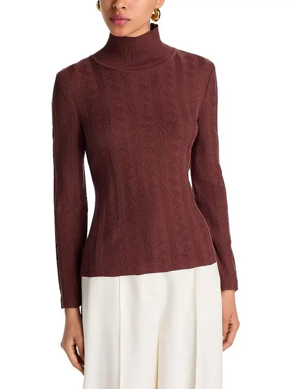 Misook Mock Neck Sweater - Truffle