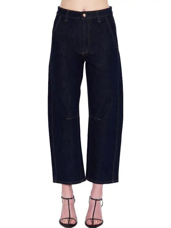 PISTOLA Beau High-waist Ankle Barrel Jeans - Nightfall