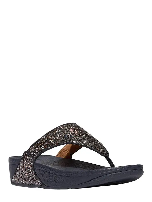 Fitflop Lulu Multi Tonal Glitter Toe-post Sandals - Midnight Navy Mix