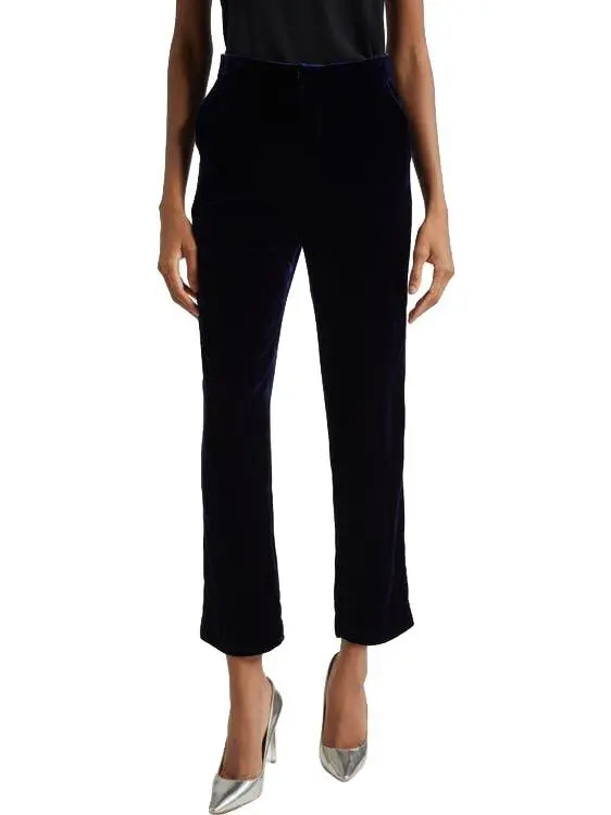 L'Agence Velvet Straight Leg Pants - Midnight