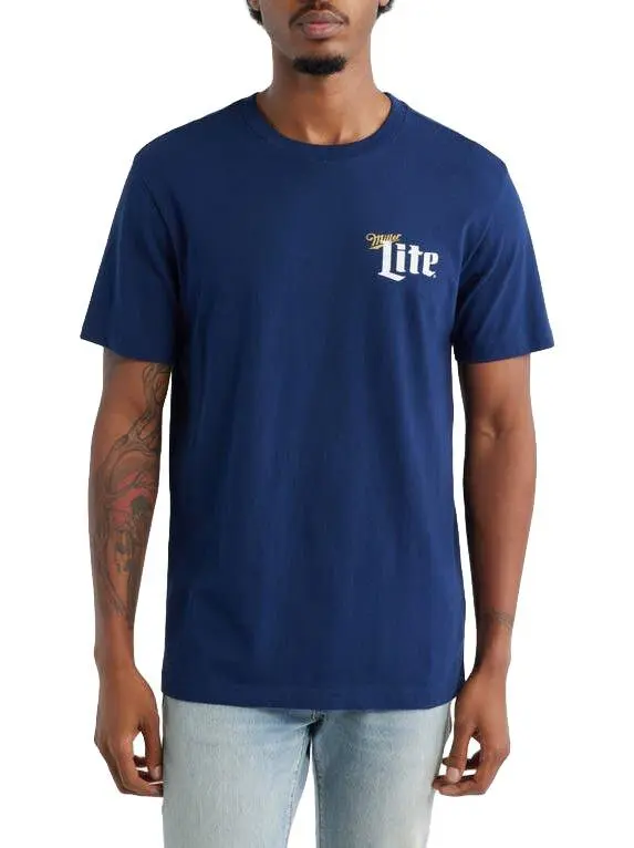 THE FORECAST AGENCY Miller Lite Cotton Graphic T-shirt - Navy