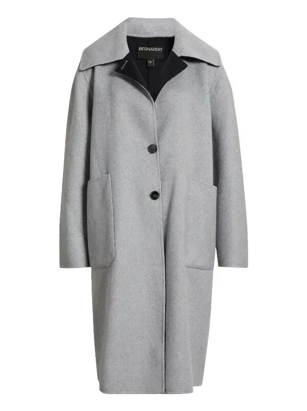 Bernardo Brushed Double-face Overcoat - Light Grey