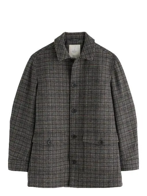 SEASALT CORNWALL Glen Check Felted Jacket - Venwyn Iron Ore