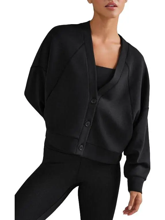 RHONE Dreamglow Relaxed Cardigan - Pure Black Heather