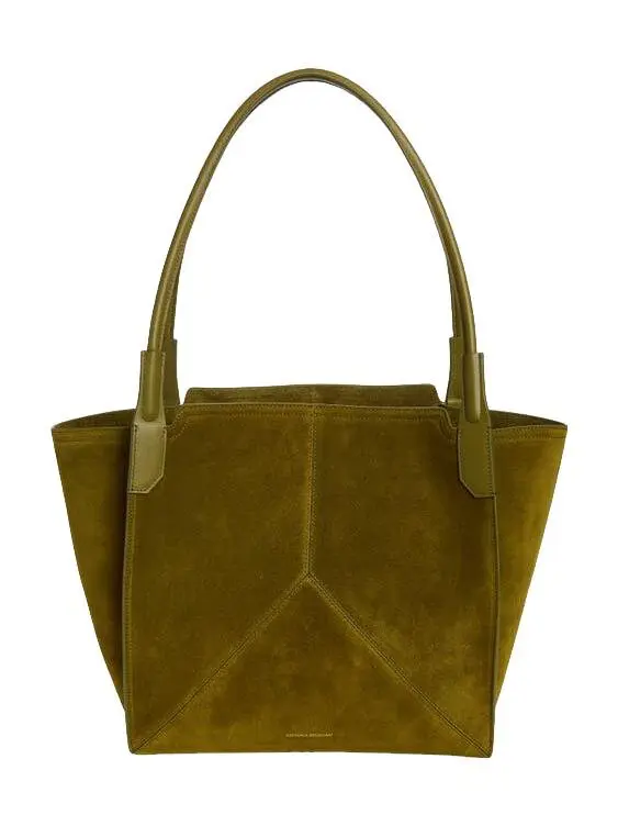 Victoria Beckham Small Suede Tote - Cactus Green