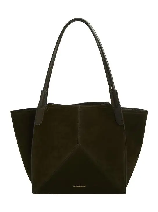 Victoria Beckham Small Suede Tote - Dark Olive