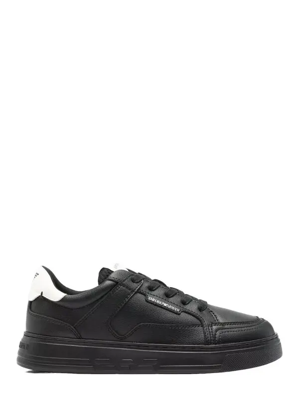 Emporio Armani Leather Sneakers - Black