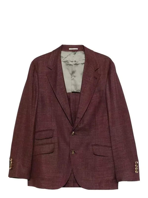 Brunello Cucinelli Silk-blend Blazer - Red