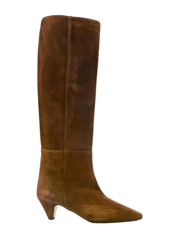 ANNA F. Pointed-toe Knee-high Boots - Brown