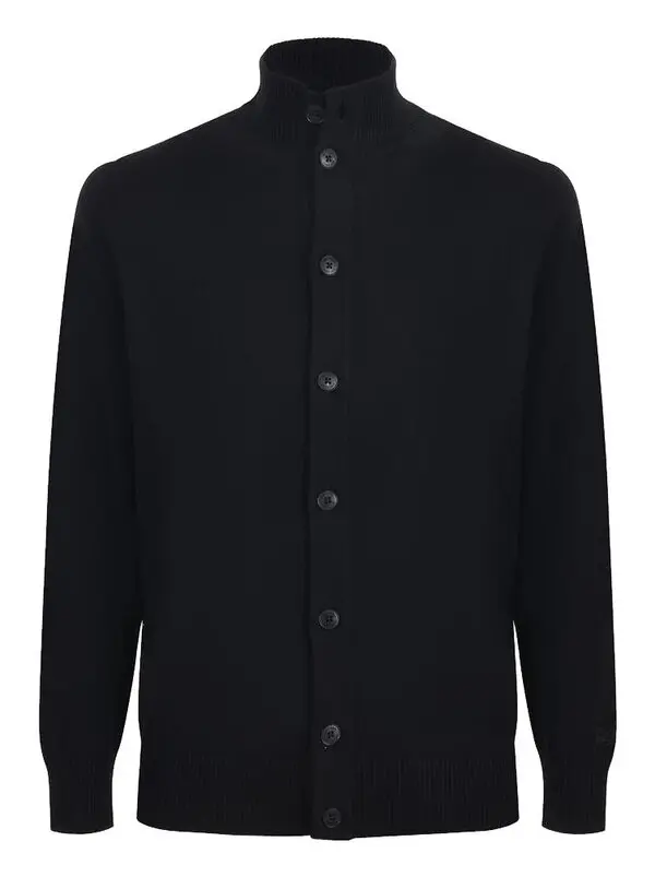 MC2 SAINT BARTH Merino Wool Cardigan - Black