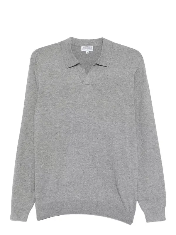 ANTONY MORATO Knitted Polo-collar Sweater - Grey