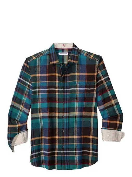 Tommy Bahama Palonia Plaid Flannel Button-up Shirt - Ebony