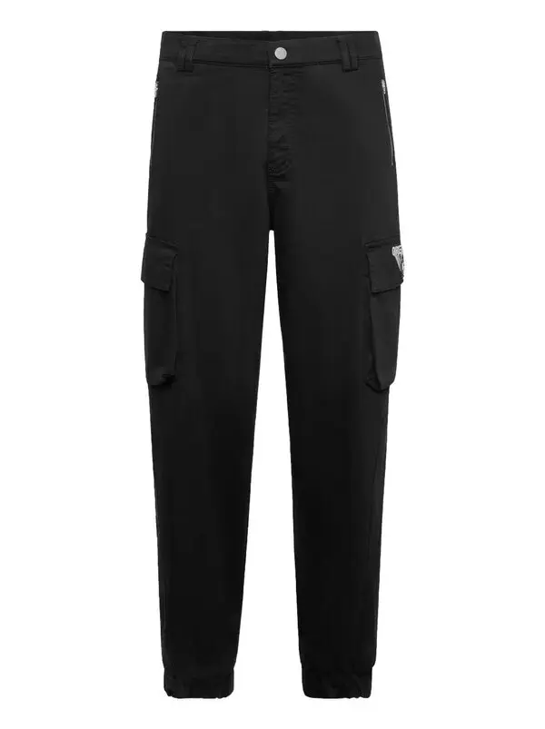 Philipp Plein Greatness Embroidered Cargo Trousers - Black
