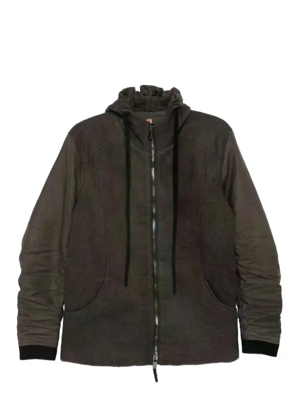 LAYER ZERO Panelled Hooded Jacket - Brown
