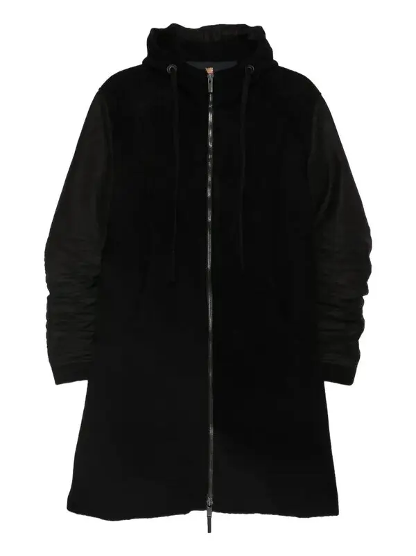 LAYER ZERO Stripe-detail Hooded Coat - Black