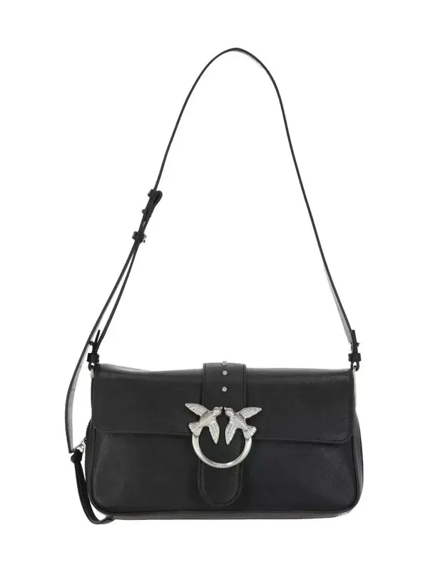 Pinko Bird-buckle Shoulder Bag - Black
