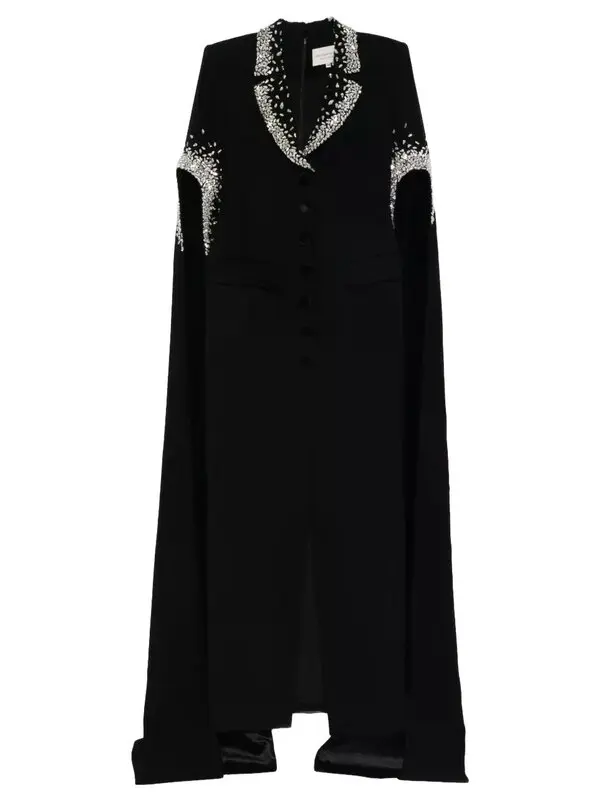 JEAN-LOUIS SABAJI Crystal-embellished Tailored Maxi Dress - Black