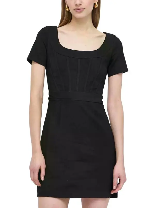 Guess Paneled Short Sleeve Dress - Black