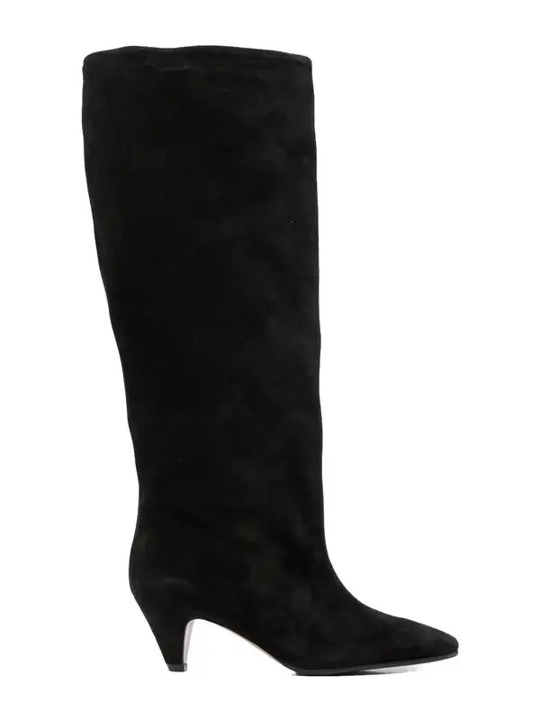 FABIO RUSCONI Suede Knee-high Boots - Black