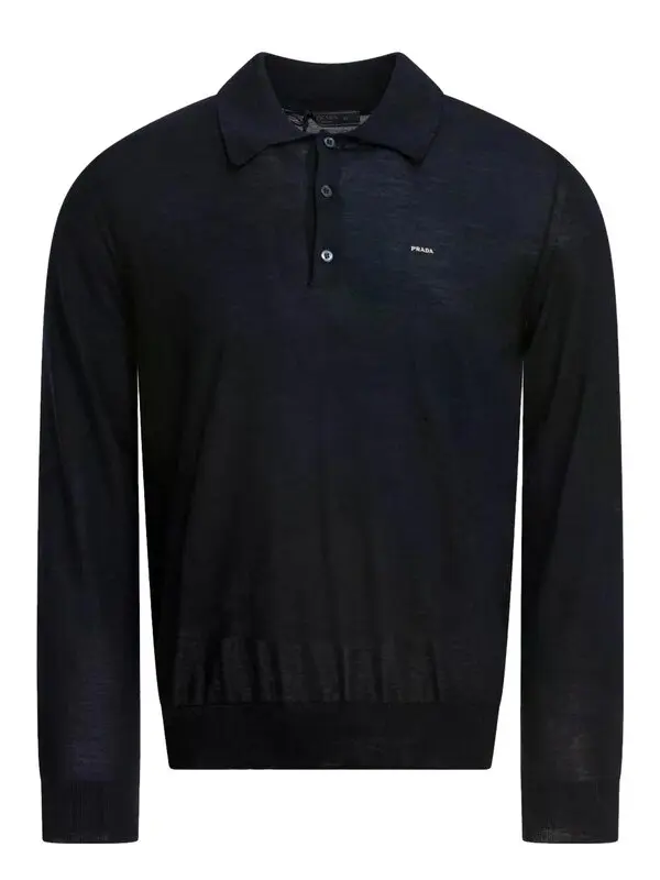 Prada Long-sleeve Button Polo Shirt - Blue