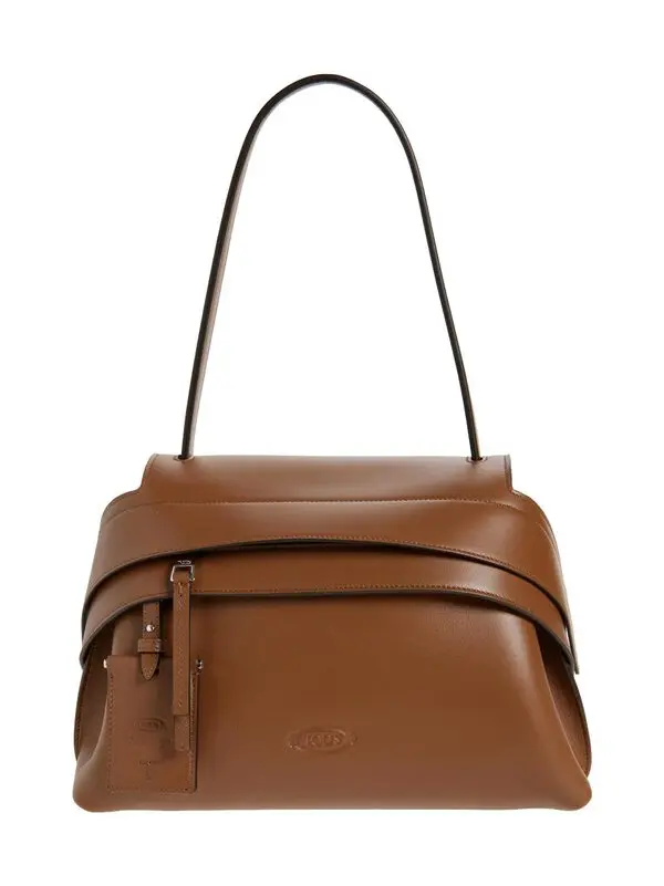 TOD'S Wave Leather Shoulder Bag - Rame