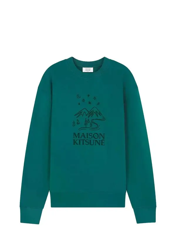 Maison Kitsuné Graphic-print Sweatshirt - Green