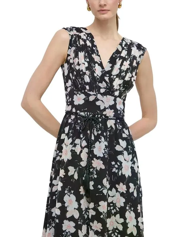 Guess Floral Tie Dress - Black