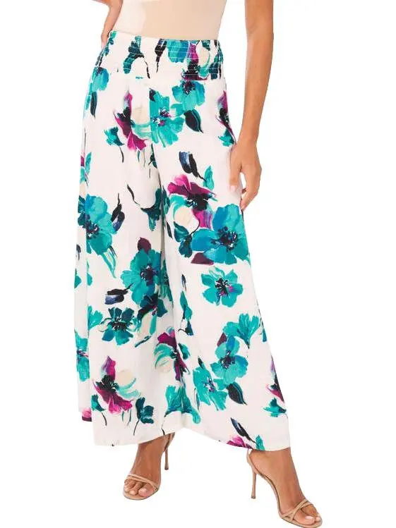 Vince Camuto Floral Wide Leg Pull-on Pants - Jungle