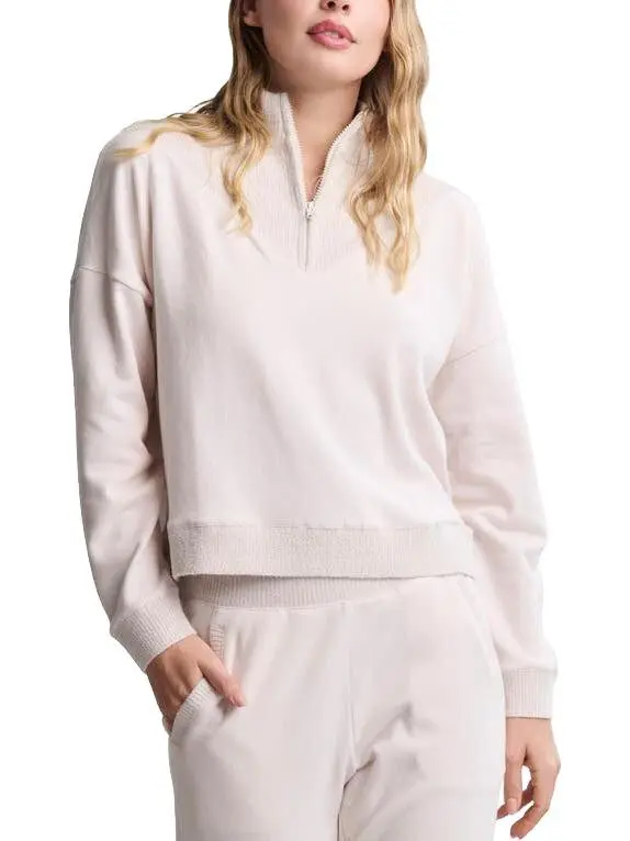 Barefoot Dreams Cozychic Ultra Lite Rib Quarter Zip - Sand Dune