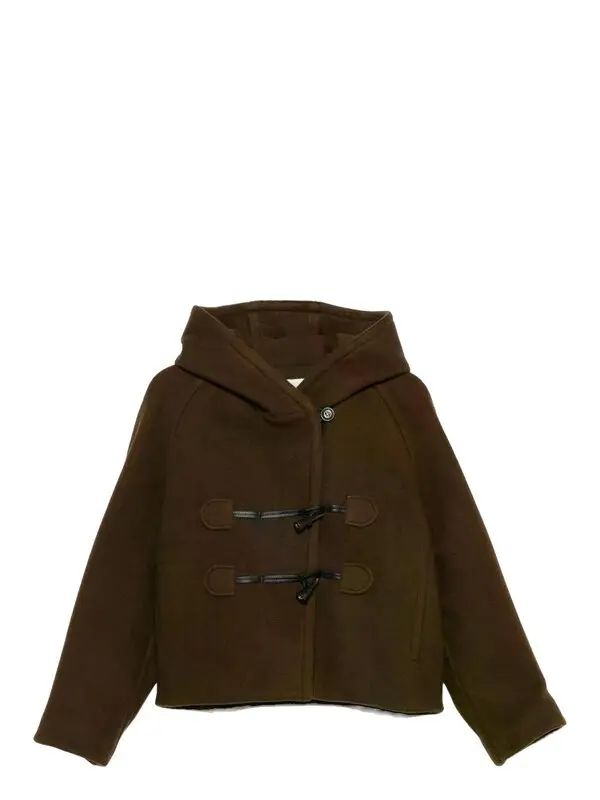 LOW CLASSIC Hooded Toggle Coat - Brown