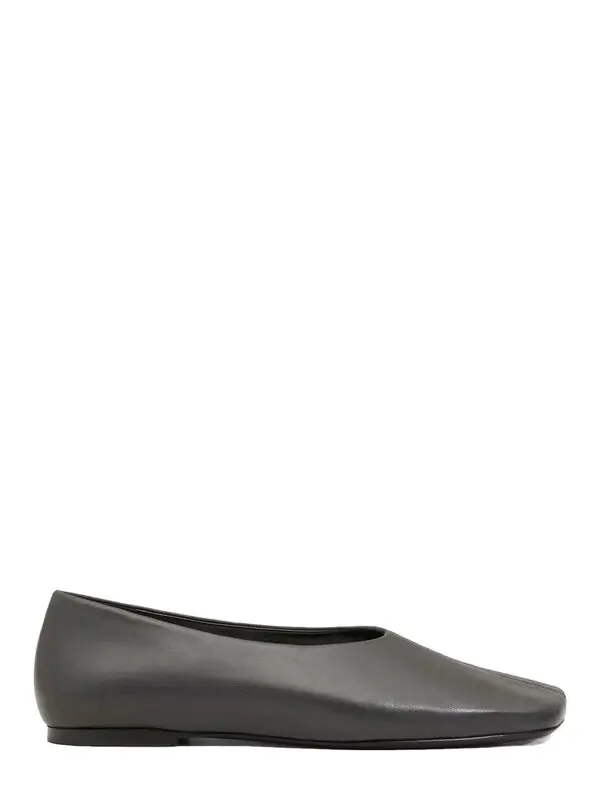 Ami Two-tone Leather Ballet Flats - Grey