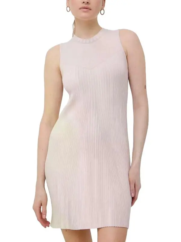 Guess Ribbed Appliqué Dress - Pink
