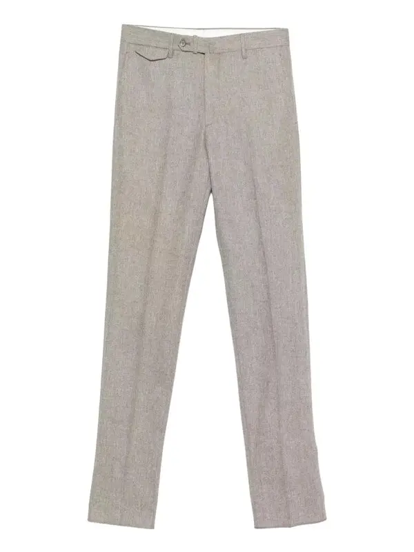 Tagliatore Mélange-effect Trousers - Grey