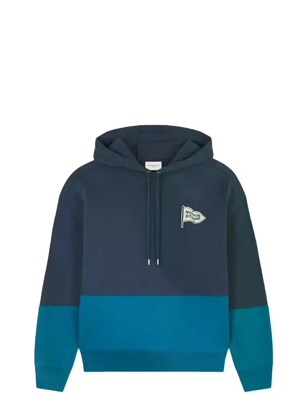 Maison Kitsuné Logo-patch Hoodie - Blue