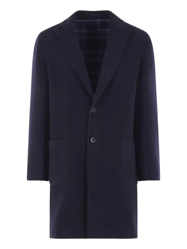 Etro Single-breasted Coat - Multicolor On Blue Base
