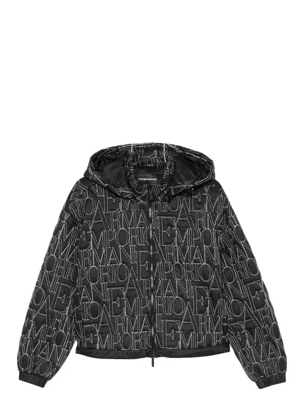 Emporio Armani Allover Logo Nylon Blouson Jacket - Black